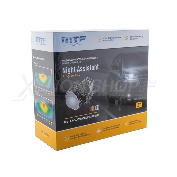 Светодиодные линзы MTF-Light Night Assistant Progressive 5500K купить в ...