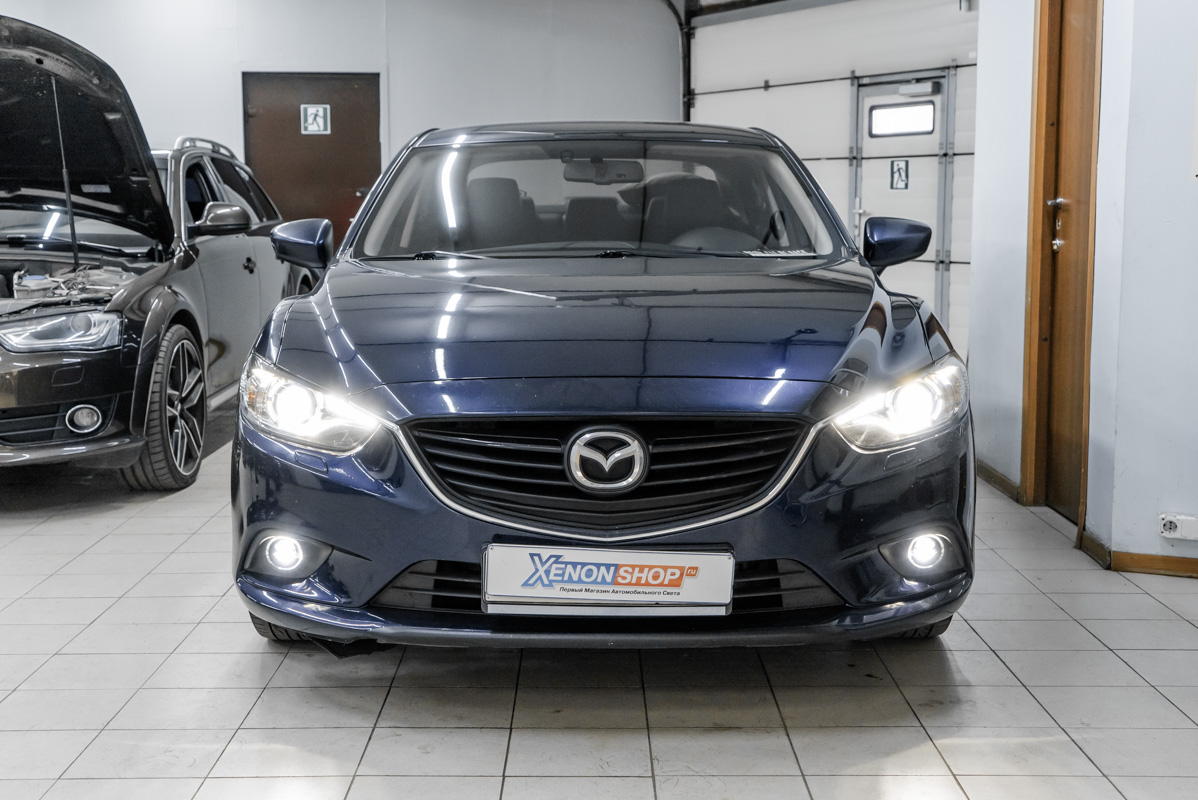 Замена ПТФ модулей Мазда 6 (Mazda 6) на LED - Установка КсенонШоп в Москве